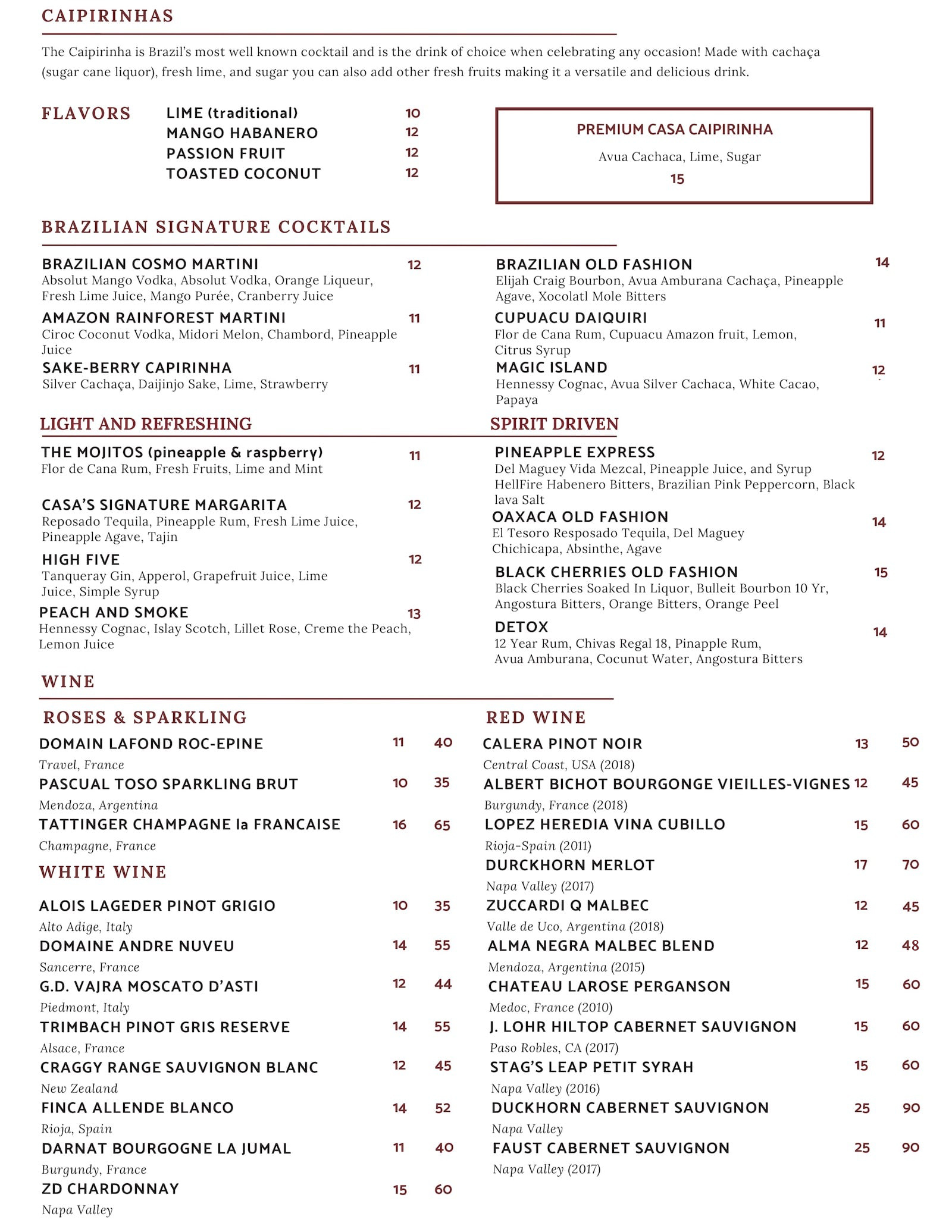 Houston Menu - Casa do Brasil